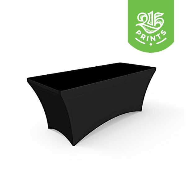Solid Black Stretch Table Throw | 215 Prints