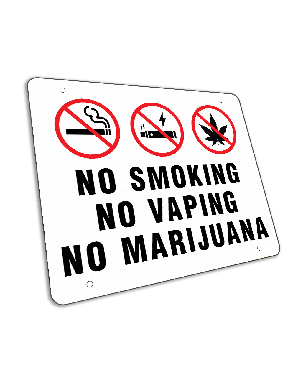 No Smoking, No Vaping, No Marijuana sign