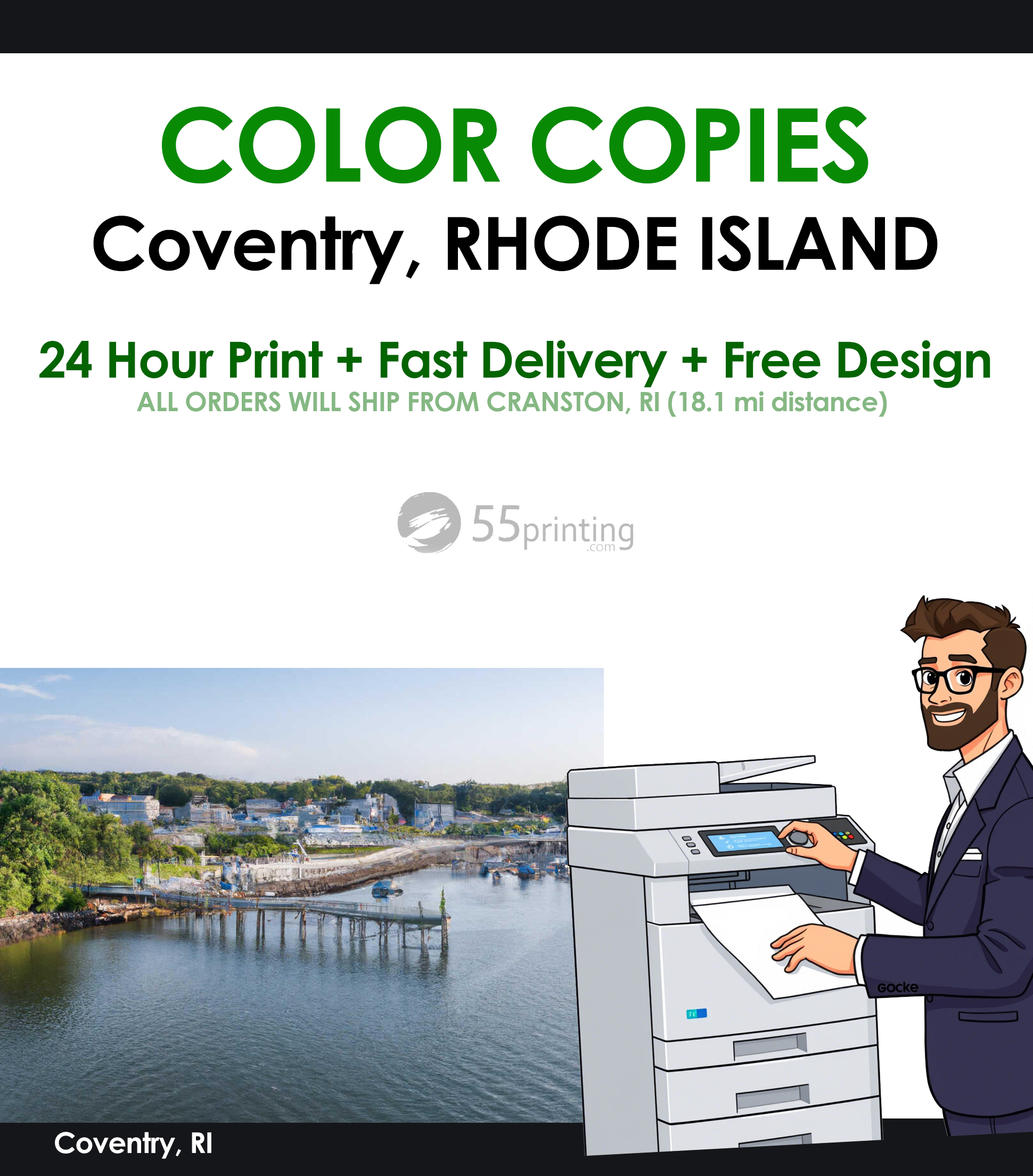 Coventry, RI Color & B/W Copies – Fast 1-Day Printing Service