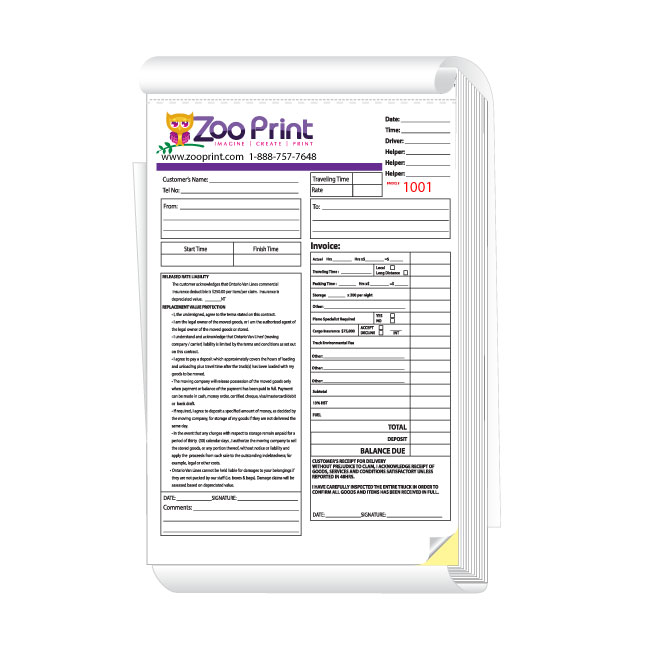 Carbonless Forms Printing 2-Part